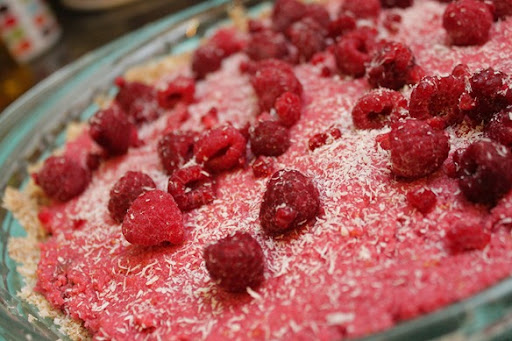 Raspberry Coconut Cream Tart | honestsimplefood